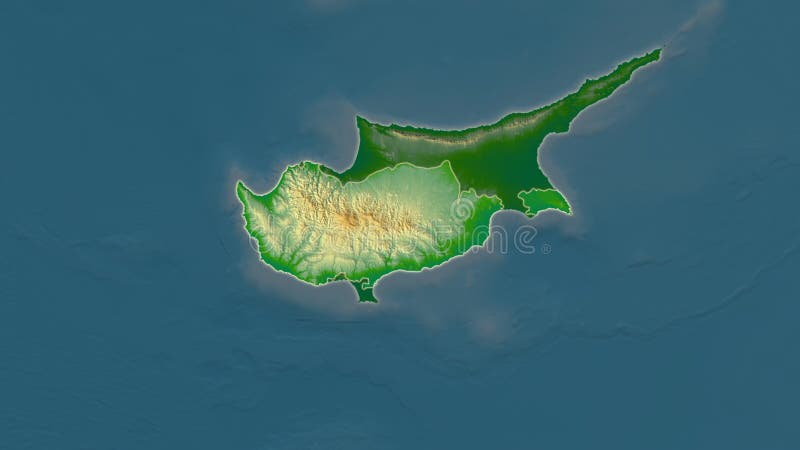 Cyprus Physical Map stock vector. Illustration of country - 133809415