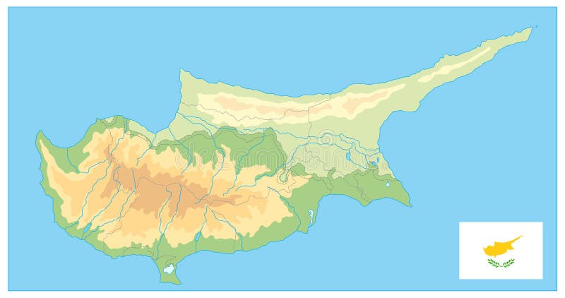 Cyprus, relief map stock illustration. Illustration of physical - 5565850