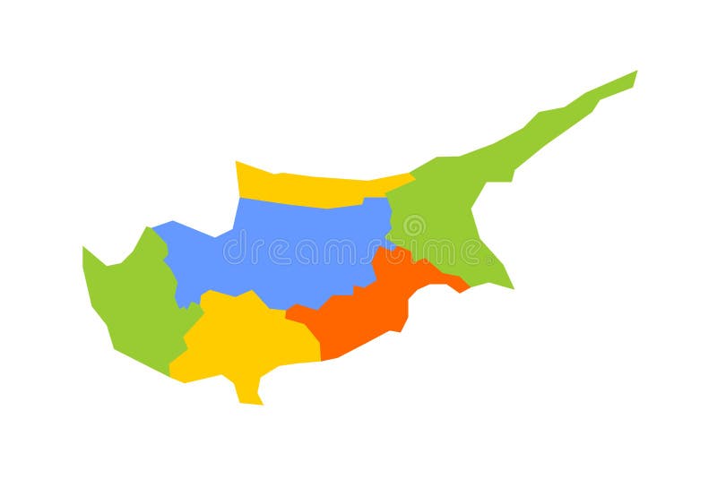 Cyprus Political Map of Administrative Divisions Stock Illustration ...