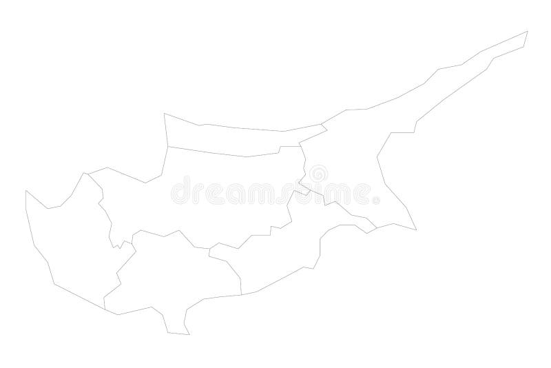 Cyprus Political Map of Administrative Divisions Stock Vector - Illustration of government ...