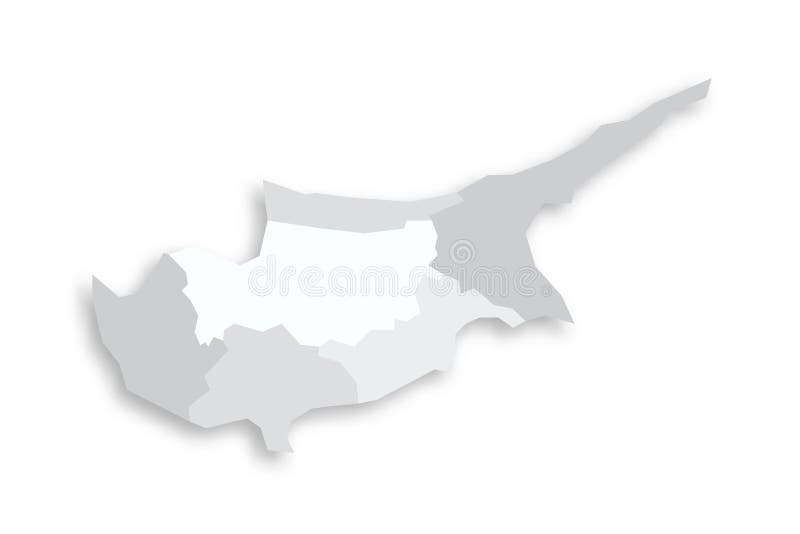 Cyprus Political Map of Administrative Divisions Stock Vector ...