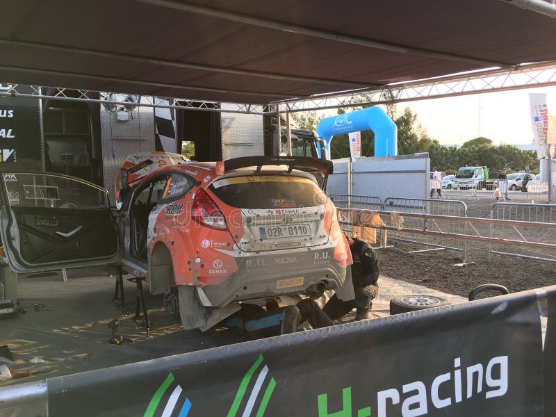 Cyprus Rally Pit stop editorial photography. Image of vehicle - 96241252
