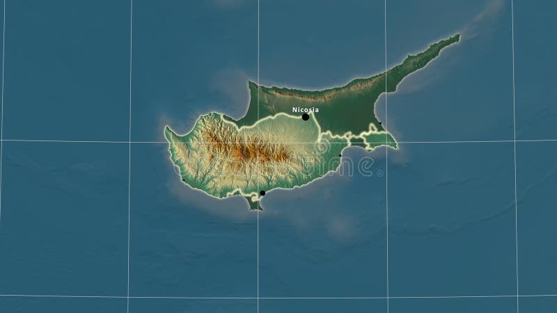 Cyprus - Relief. Composition, Borders Stock Illustration - Illustration ...