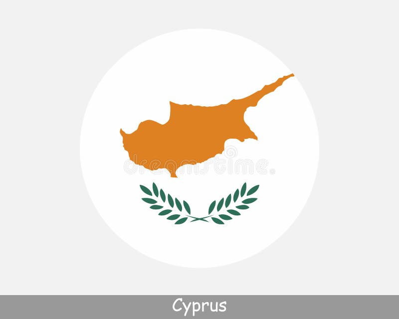 Cyprus Round Circle Flag. Cypriot Circular Button Banner Icon Stock ...