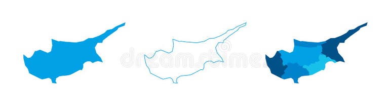 Cyprus Political Map of Administrative Divisions Stock Vector ...