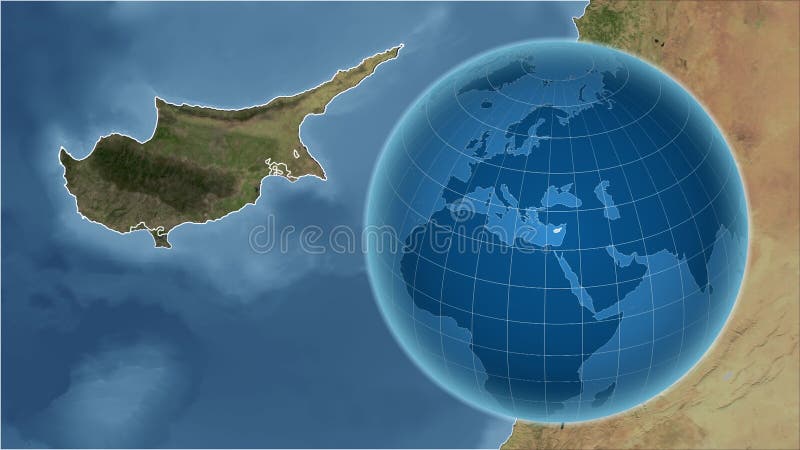 Cyprus and Globe. Satellite Stock Video - Video of elevation ...