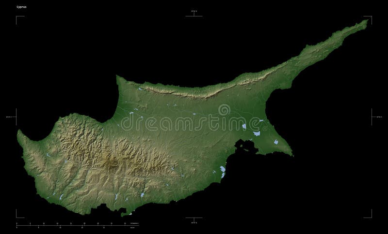 Cyprus Shape on Black. Pale Stock Illustration - Illustration of ...