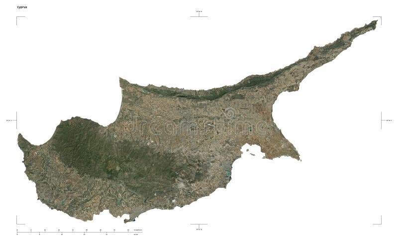 Cyprus Shape on White. Low-res Satellite Stock Illustration ...
