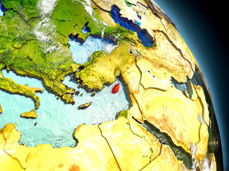 Cyprus from space stock illustration. Illustration of planet - 91102026