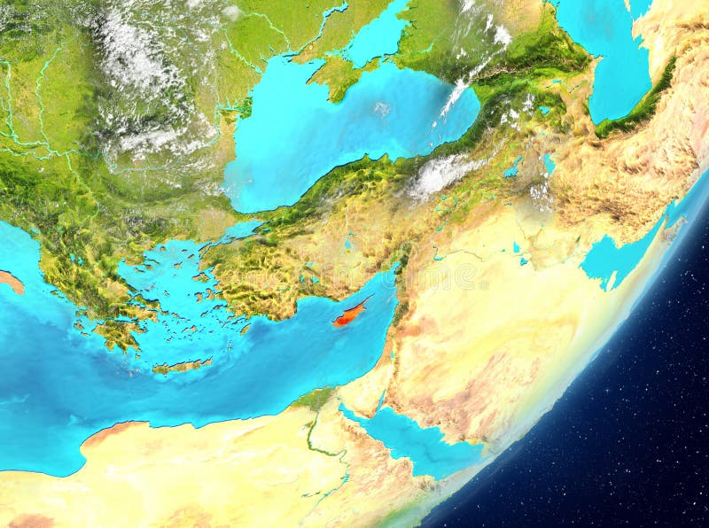 Cyprus from space stock illustration. Illustration of european - 105349562