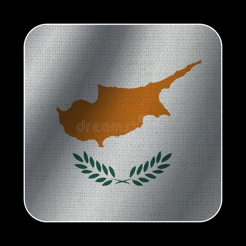 Cyprus Square Flag, Fabric Pattern Texture, Black Background, 3D ...