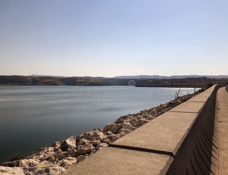 Cyprus Summer Holiday Landscape Dam Scene Stock Image - Image of ...