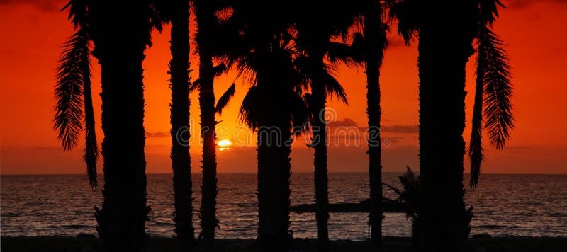 Sunset on cyprus resort stock image. Image of sunset, landscape - 9681817