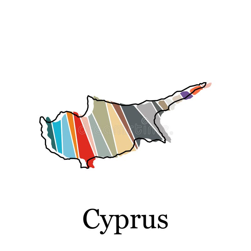 Cyprus Turkey Map Illustration Vector Design Template, Suitable for ...