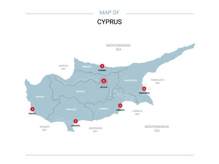 Cyprus vector map. stock vector. Illustration of infographic - 131625511