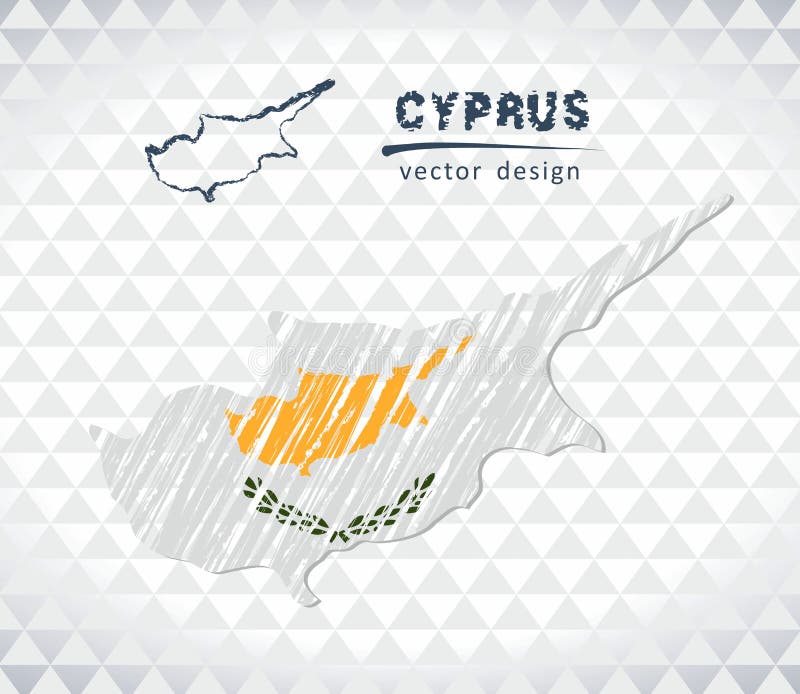 Cyprus Vector Map with Flag Inside Isolated on a White Background ...