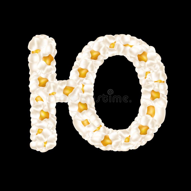 The Letter C Made Up of Airy Popcorn. Vector Illustration Stock Vector ...
