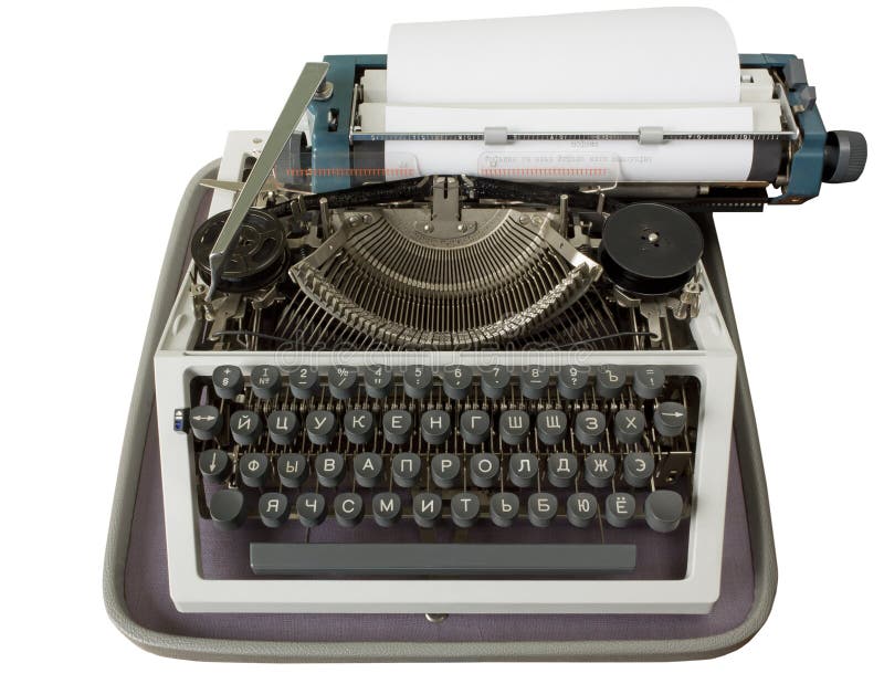Cyrillic Typewriter stock photo. Image of sheet, hand - 25845944