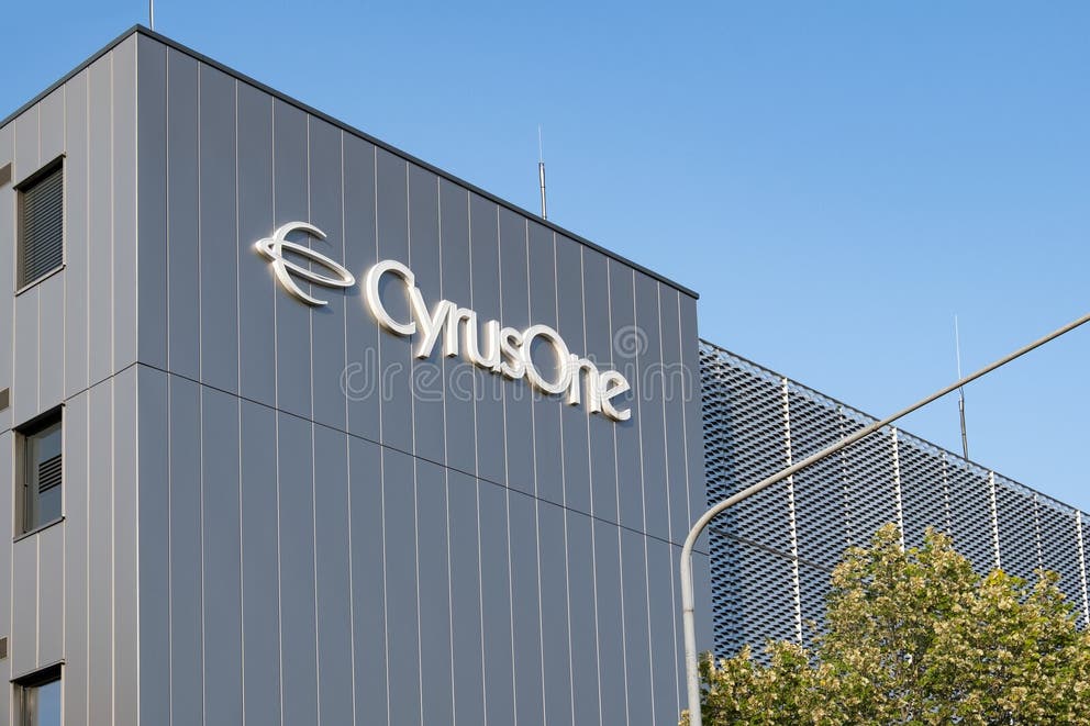 Modern High-rise Architecture with Logo Cyrusone, Data Center Exterior ...