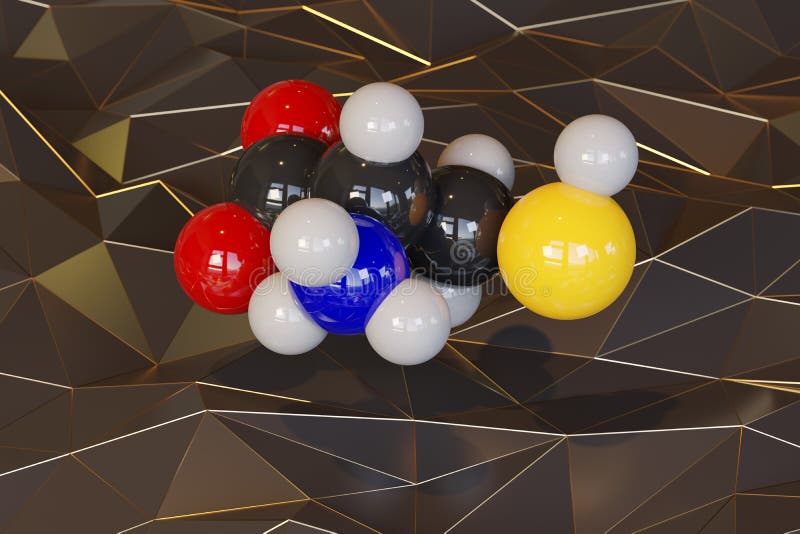 Cysteine L-cysteine, Cys, C Amino Acid Molecule Stock Illustration ...