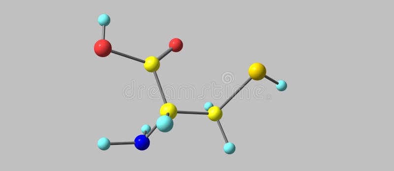 Cysteine Molecular Skeletal Chemical Formula. 3d Icon with Cysteine ...