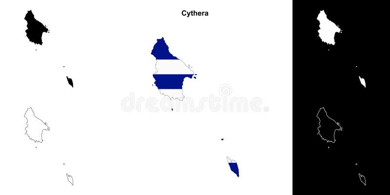 Cythera outline map stock vector. Illustration of geography - 379297750