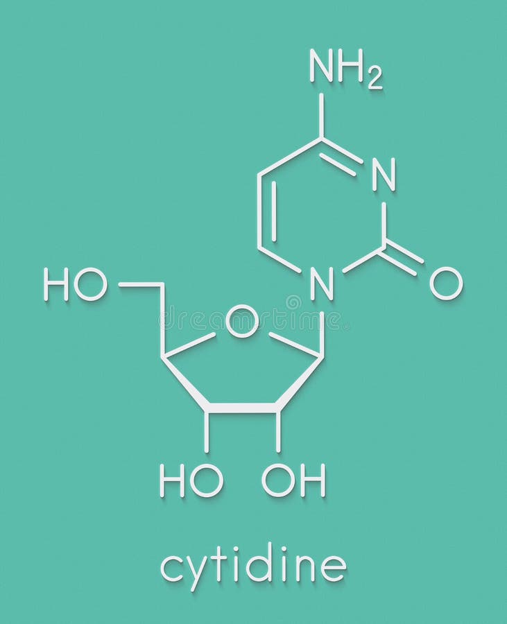 Cytidine RNA Building Block Molecule. Atoms Are Represented As Spheres ...