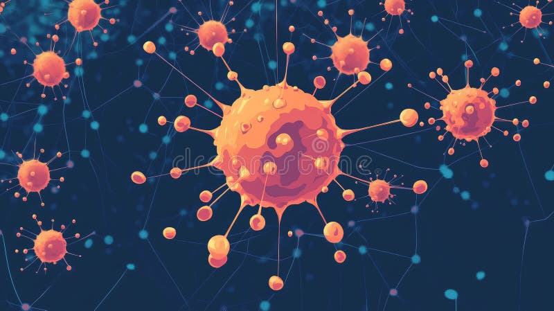 Cytokines Simulation of Immune System Network Stock Illustration ...