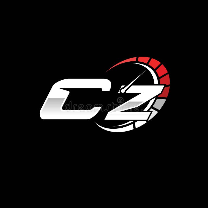 CZ Logo Letter Speed Meter Racing Style Stock Vector - Illustration of ...