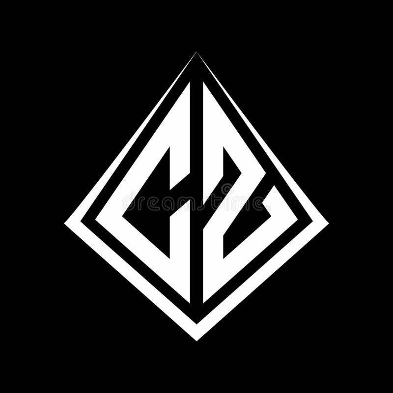 CZ Logo Letters Monogram with Prisma Shape Design Template Stock Vector ...