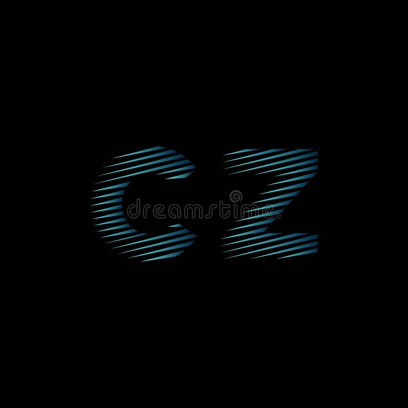CZ Monogram Lines Style Blue Light Vector Stock Vector - Illustration ...