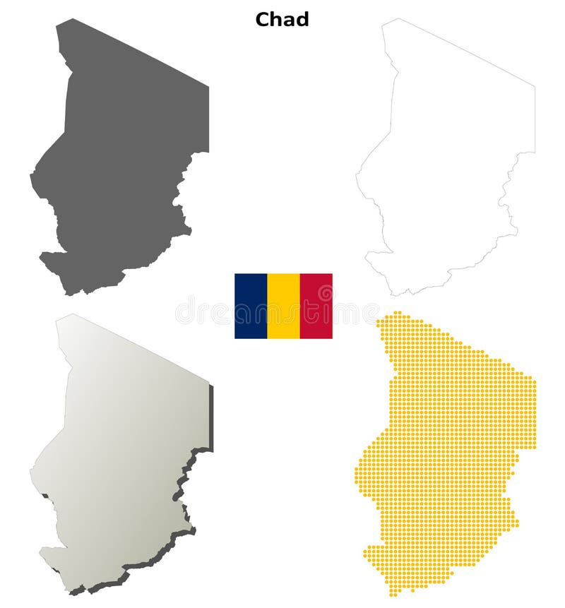 Kraj konspektu mapy chad ilustracja wektor. Ilustracja złożonej z ...