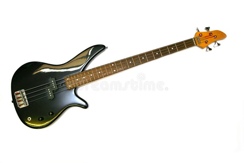 Czarna Gitara Basowa Elektryczna Obraz Stock - Obraz złożonej z makro ...