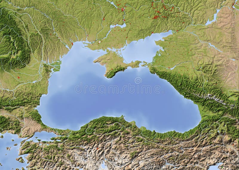 Czarny Morze I Morze Azov Regionu Polityczna Mapa Ilustracja Wektor ...