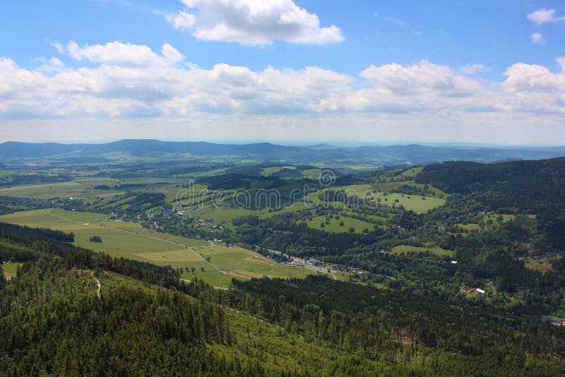 Czech Countryside Landscape with Forests and Meadows Stock Photo ...