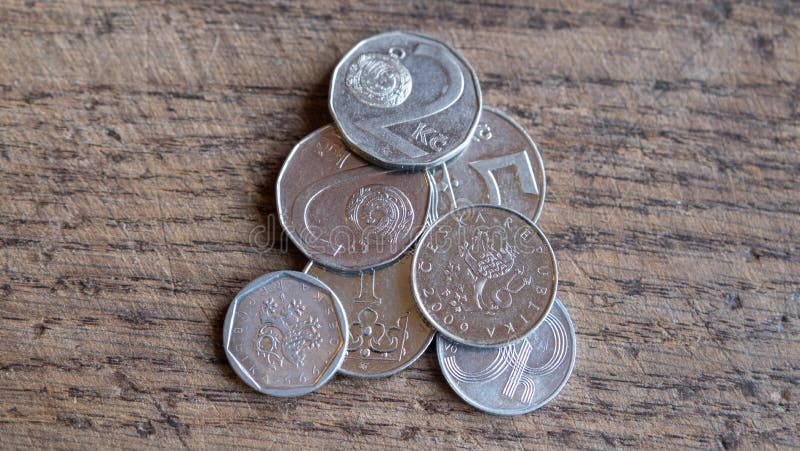 Czech Crown Coins, the Currency of the Czech Republic Stock Image ...