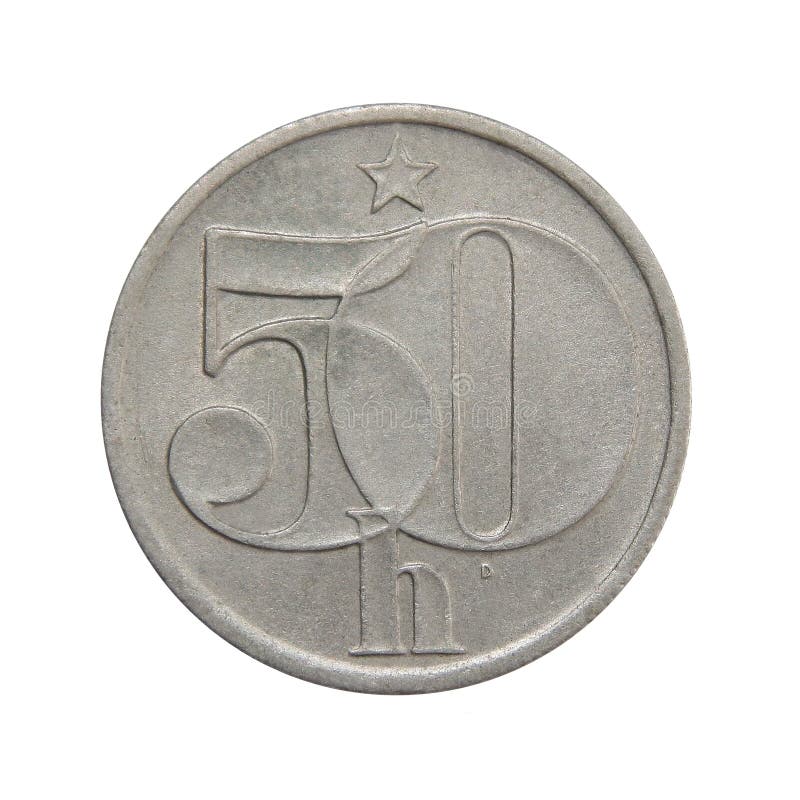 Czech Crown Coins,50 CZK. stock photo. Image of finance - 122941134