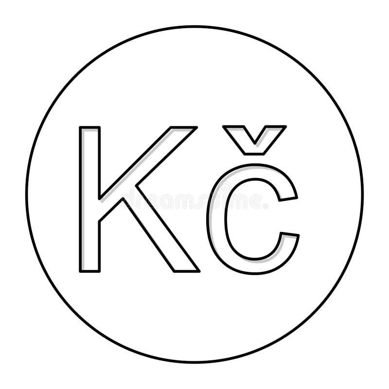 Czech Crown Currency Symbol Icon Stock Illustration - Illustration of ...