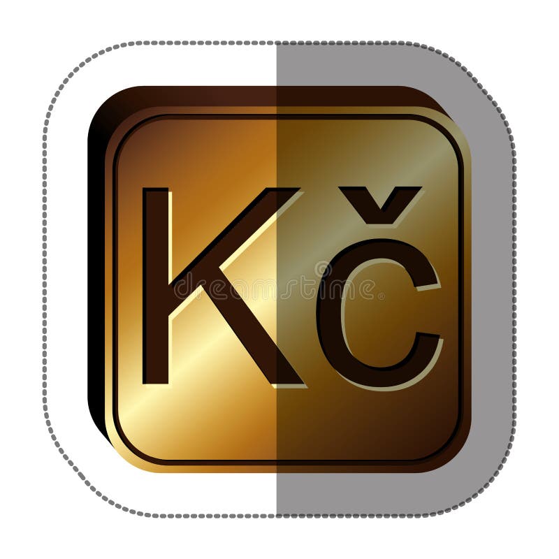Czech Crown Currency Symbol Icon Stock Illustration - Illustration of ...
