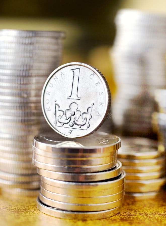 Czech crown CZK in a pile stock photo. Image of pile - 46765056