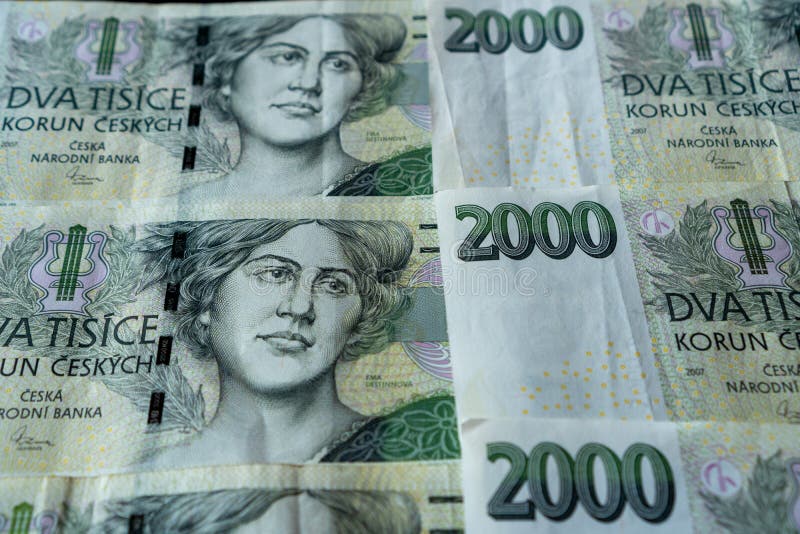 Czech Banknote 2000 and 5000 CZK Folded Side by Side Stock Photo ...