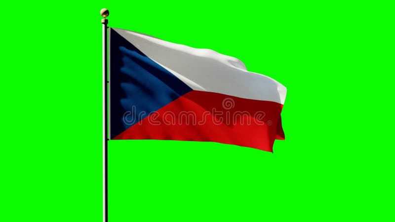 Czech Flag 3D Animation with Green Screen Stock Video - Video of ...