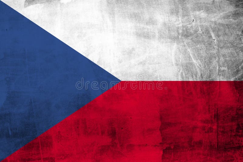 Czech Flag on Grunge Concrete Wall. Stock Photo - Image of country ...