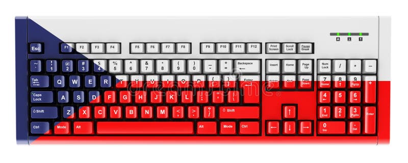 Czech Flag Painted on Computer Keyboard. 3D Rendering Stock ...