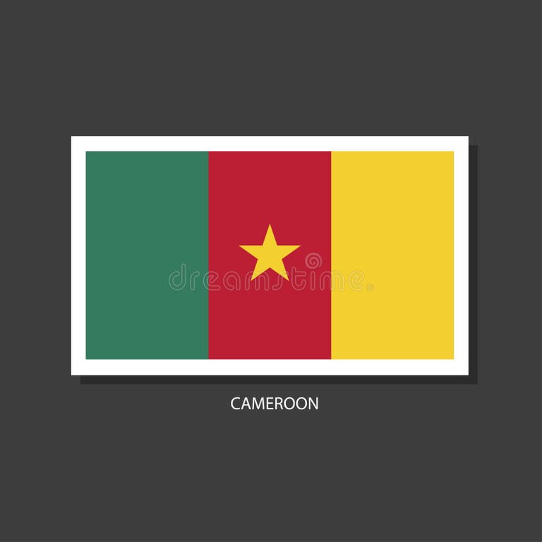 Cameroon Flag Vector Square Icon on Black Background Stock Vector ...
