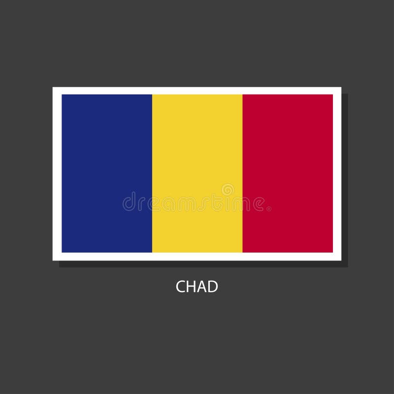 Chad Flag Vector Square Icon on Black Background Stock Vector ...