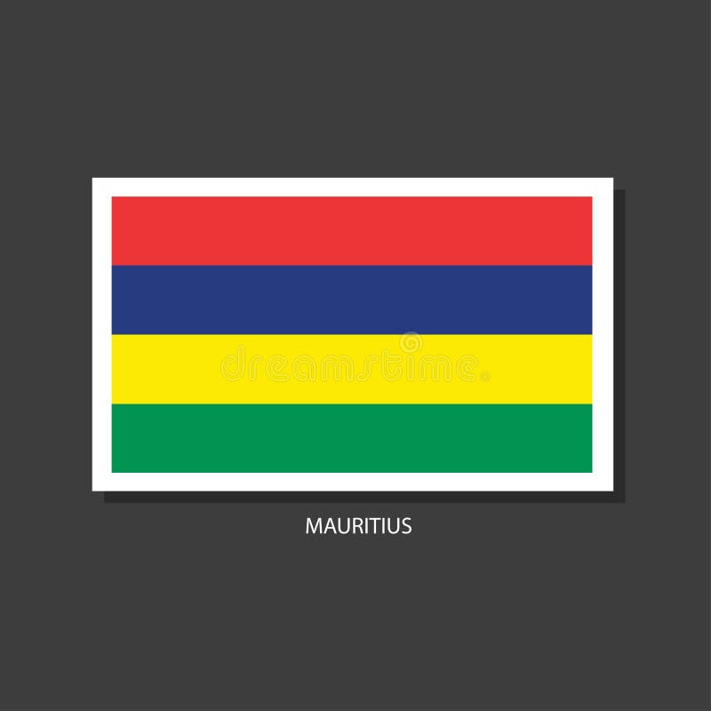 Mauritius Flag Vector Square Icon on Black Background Stock Vector ...