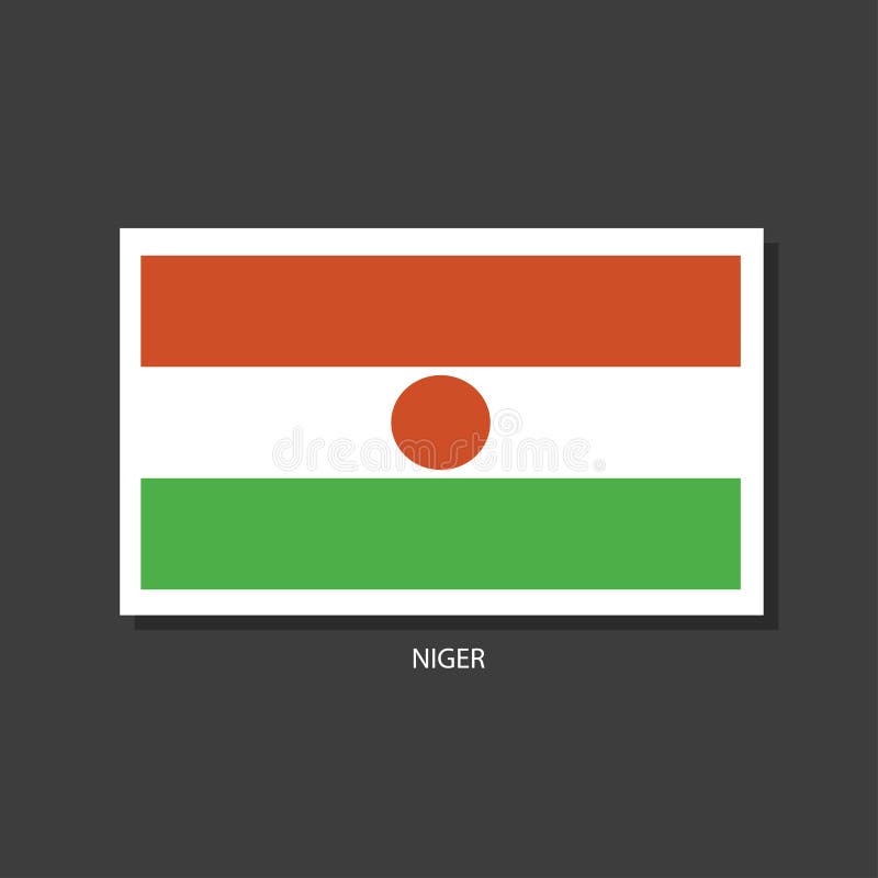 Niger Flag Vector Square Icon on Black Background Stock Vector ...