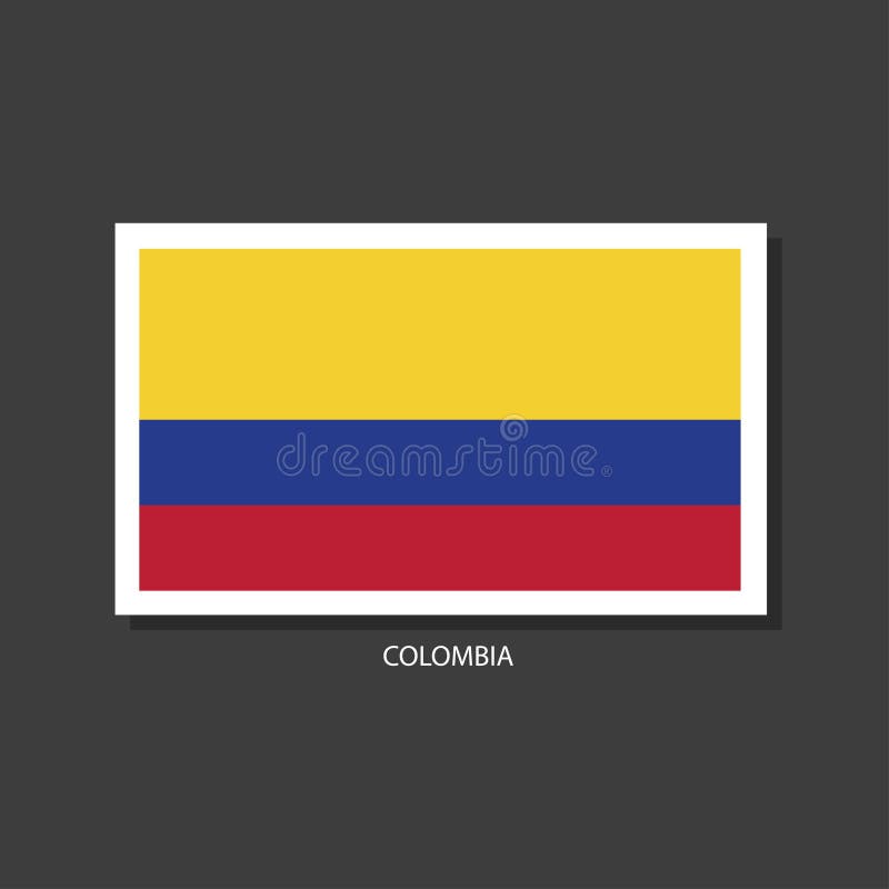 Colombia Flag Vector Square Icon on Black Background Stock Vector ...