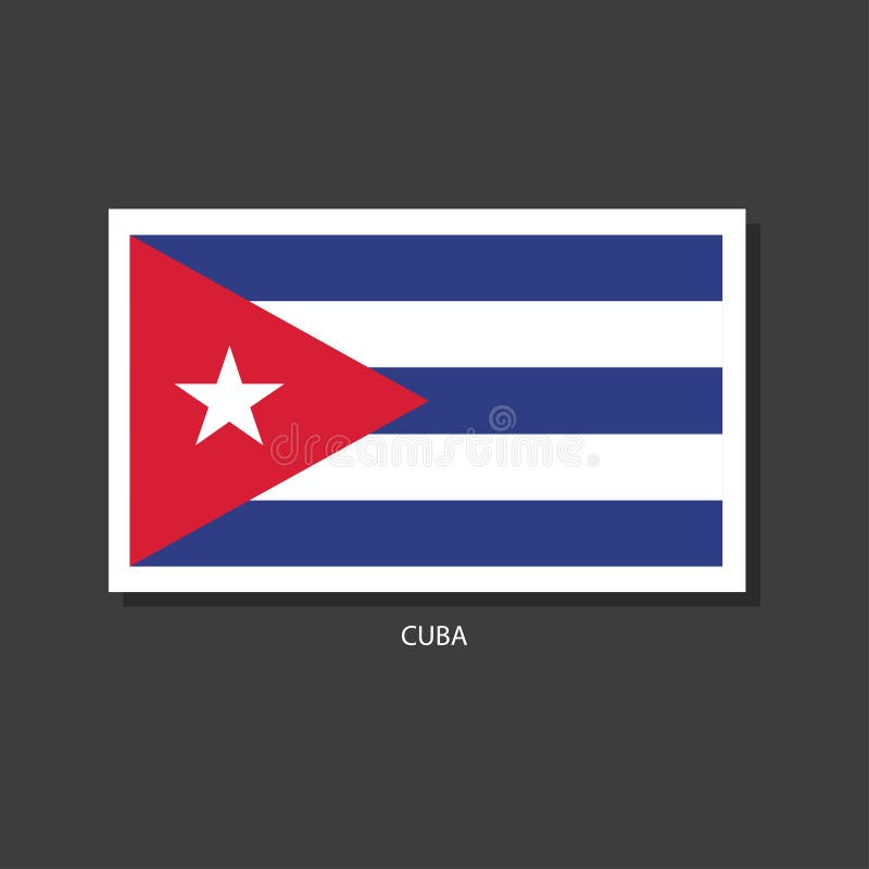 Cuba Flag Vector Square Icon on Black Background Stock Vector ...